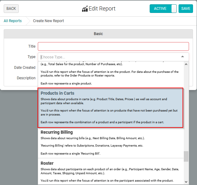 Reports - Products In Cart – Configio
